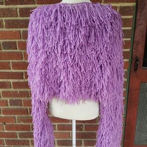 Handmade | Sweaters | Stylish Retro Boho Crochet Shaggy Fringe Jacket ...